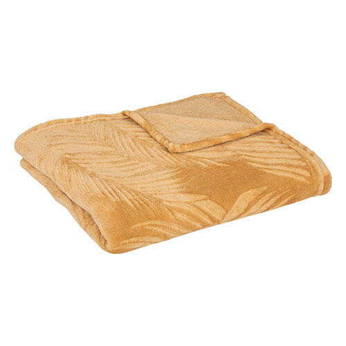 Flan plaid 125 x 150 cm. - Gul | Hurtig levering