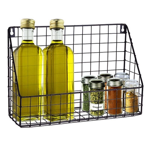 Home Style hylde i metal - Sort 23 x 33 x 10 cm. | Køb nu